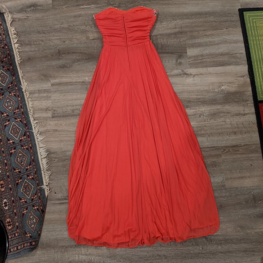 Strapless Coral Prom Dress - Gem
